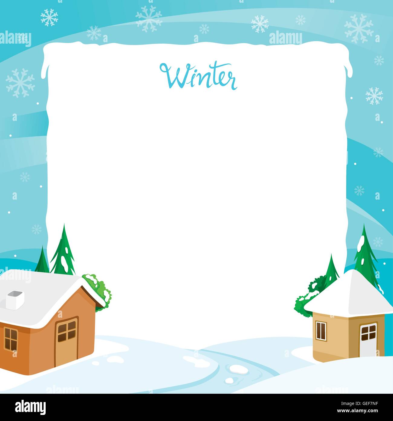 Border Of House With Snow And River, Landscape, Winter, Season ...