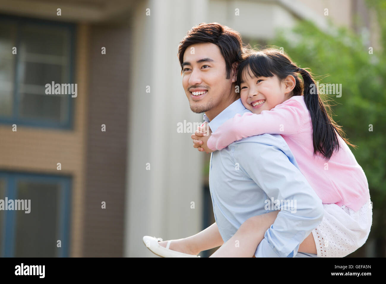 Happy Chinese father and daughter Stock Photo - Alamy
