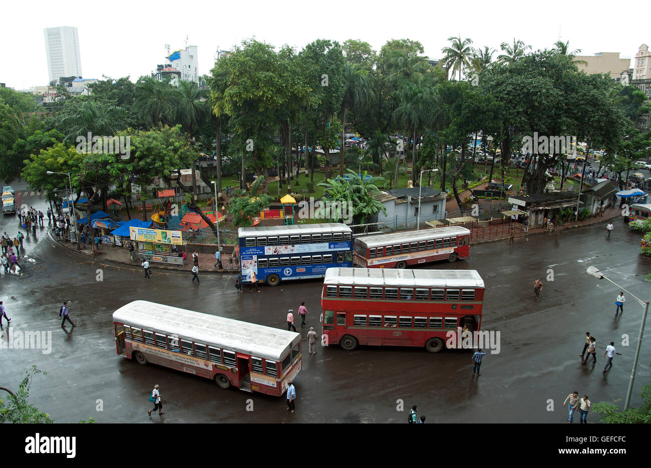 The image of Double decker bus at CST station building or VT station ...