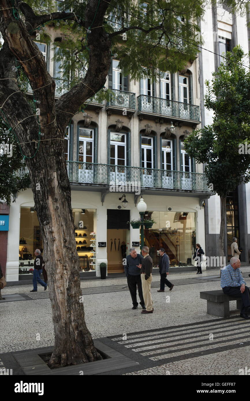 Avenida Arriaga in the heart of Funchal, the main city on the Island of ...
