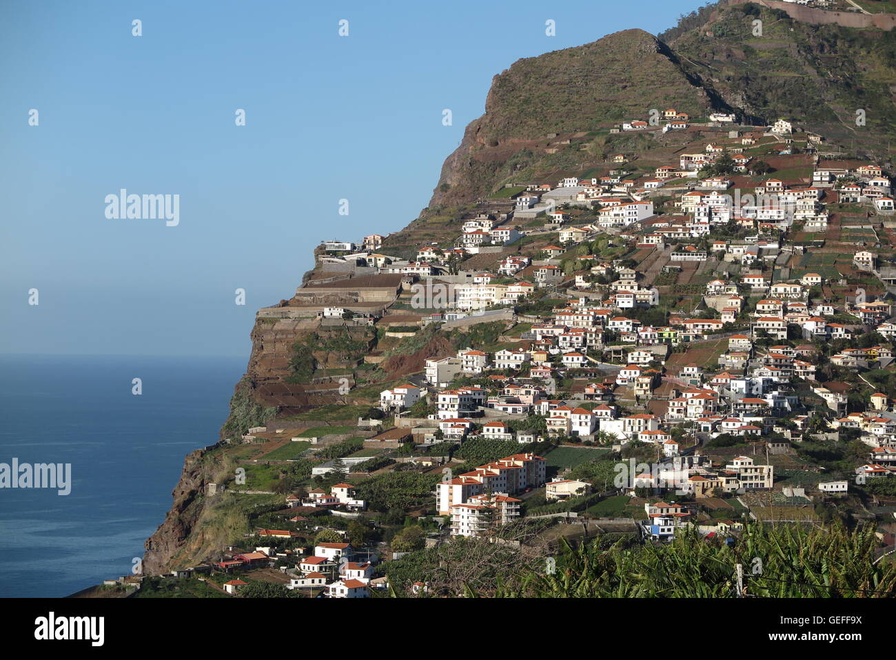 Cabo Girão on Madeira in the Atlantic Ocean. It is the highest cliff in ...
