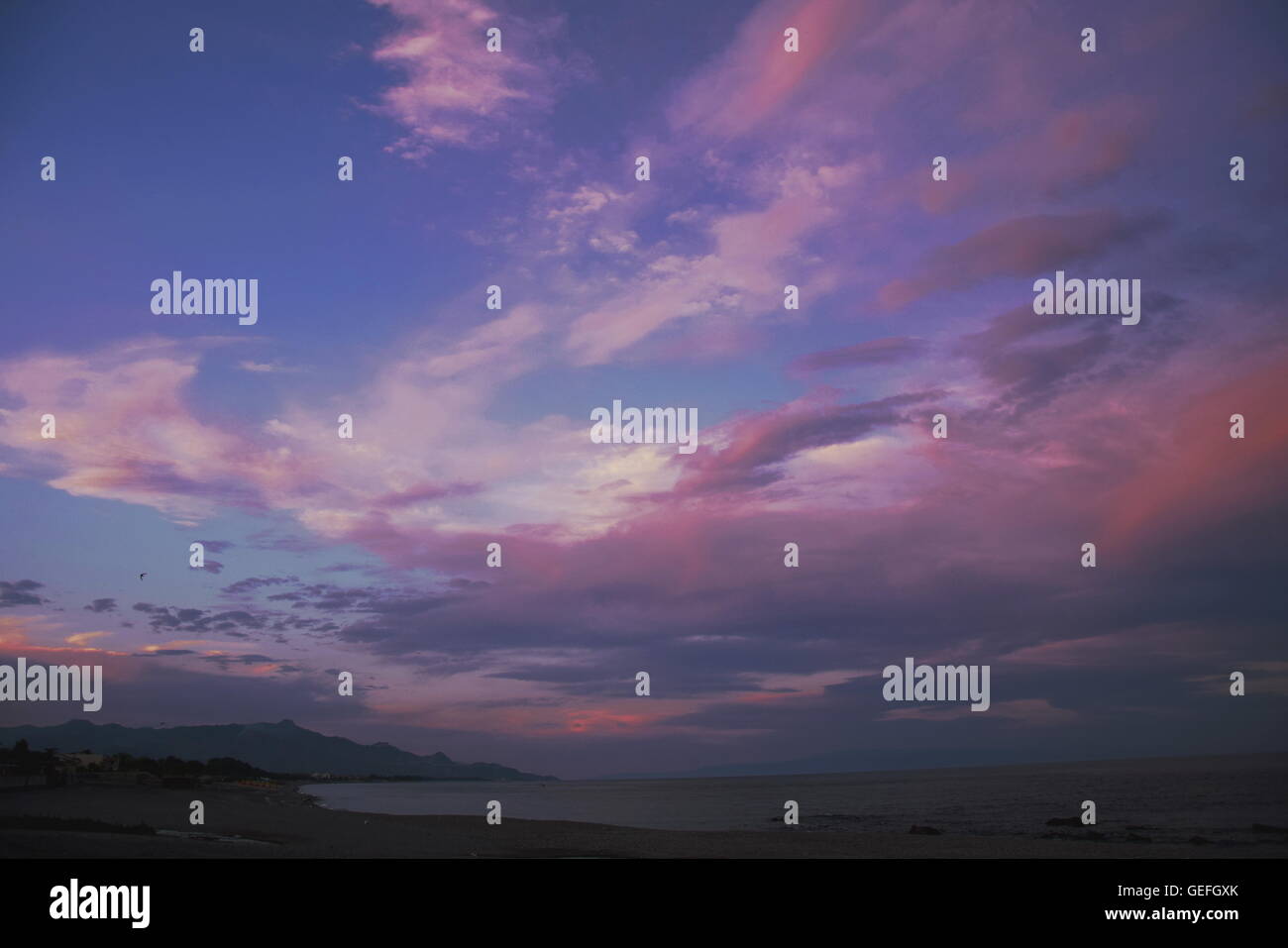 Natural background of a romantic pastel colored sky, relaxing view that ...