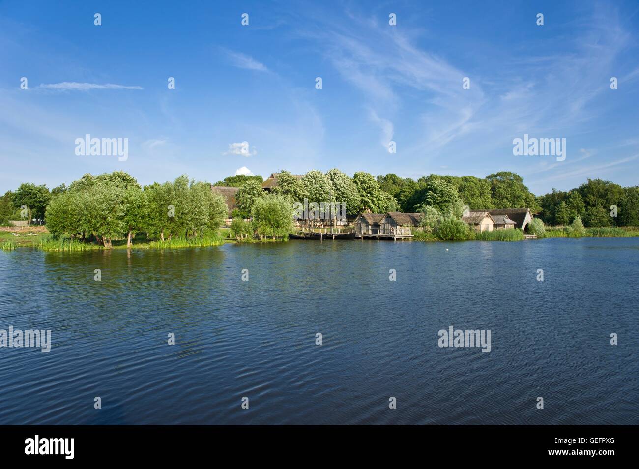 Wall museum Slavian village with fortification lake, Oldenburg in ...