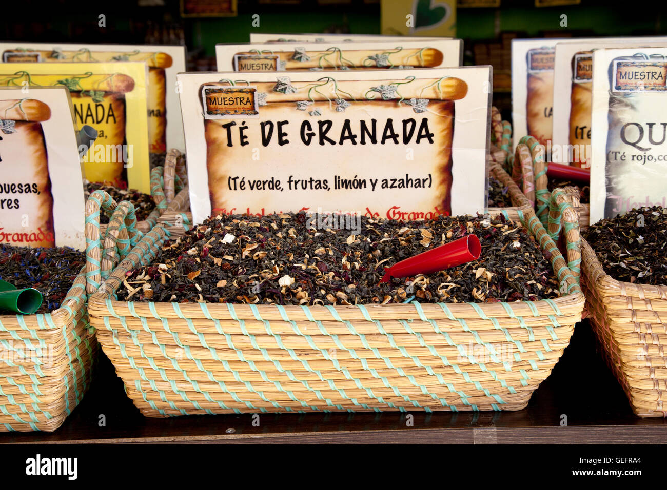 Mixture of teas, Granada Stock Photo - Alamy