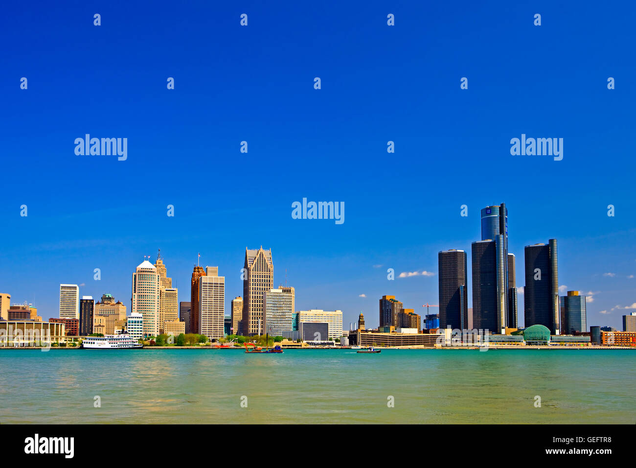 geography,travel, Canada, Michigan, Detroit, Skyline city Detroit on ...