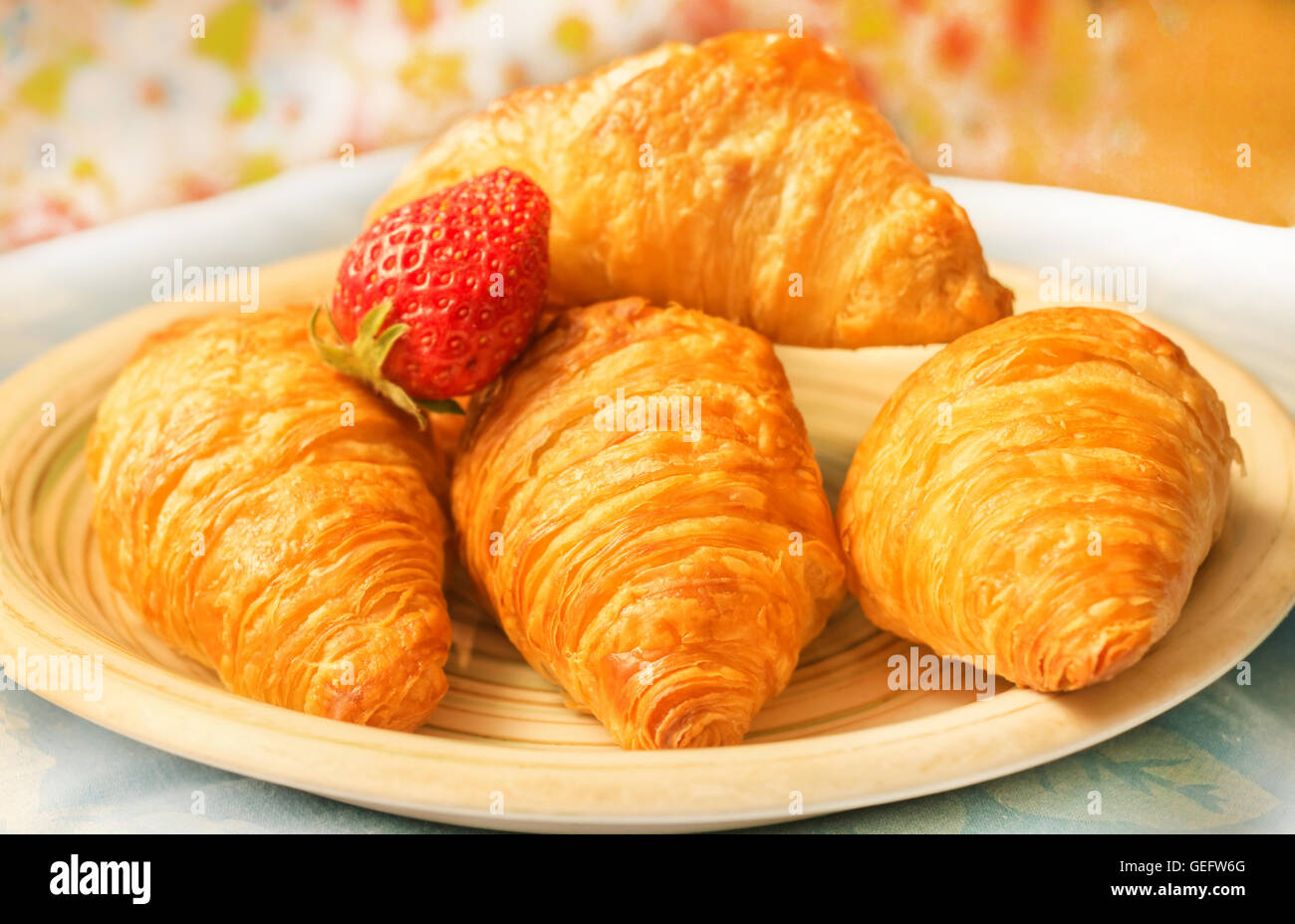 Croissants on plate hi-res stock photography and images - Alamy