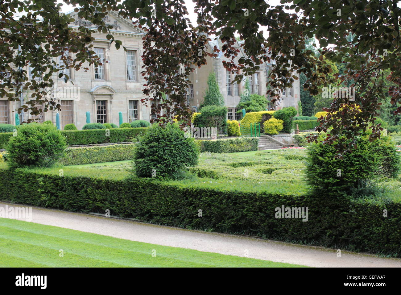 Formal gardens surrounding Coombe Abbey Stock Photo - Alamy