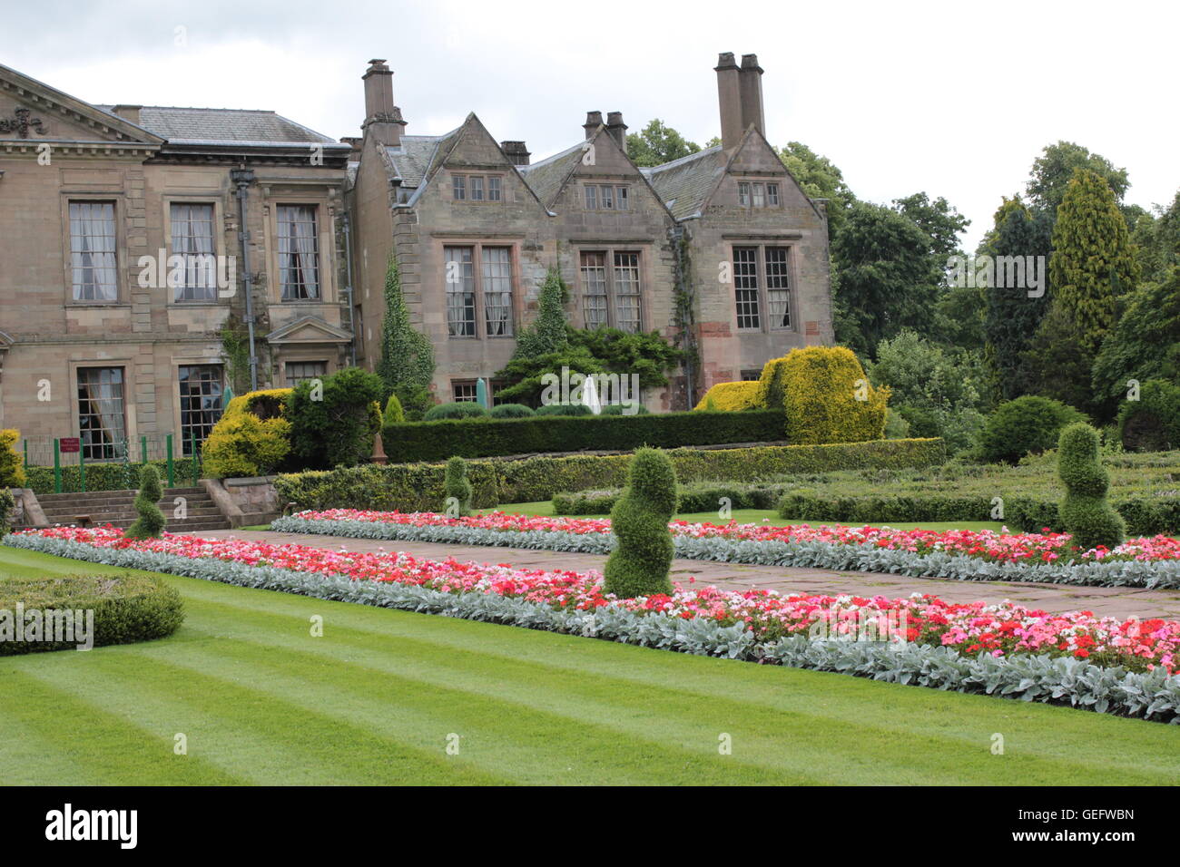 Formal flower gardens surrounding Coombe Abbey Stock Photo - Alamy