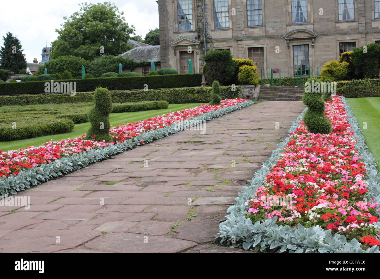 Formal flower gardens surrounding Coombe Abbey Stock Photo - Alamy