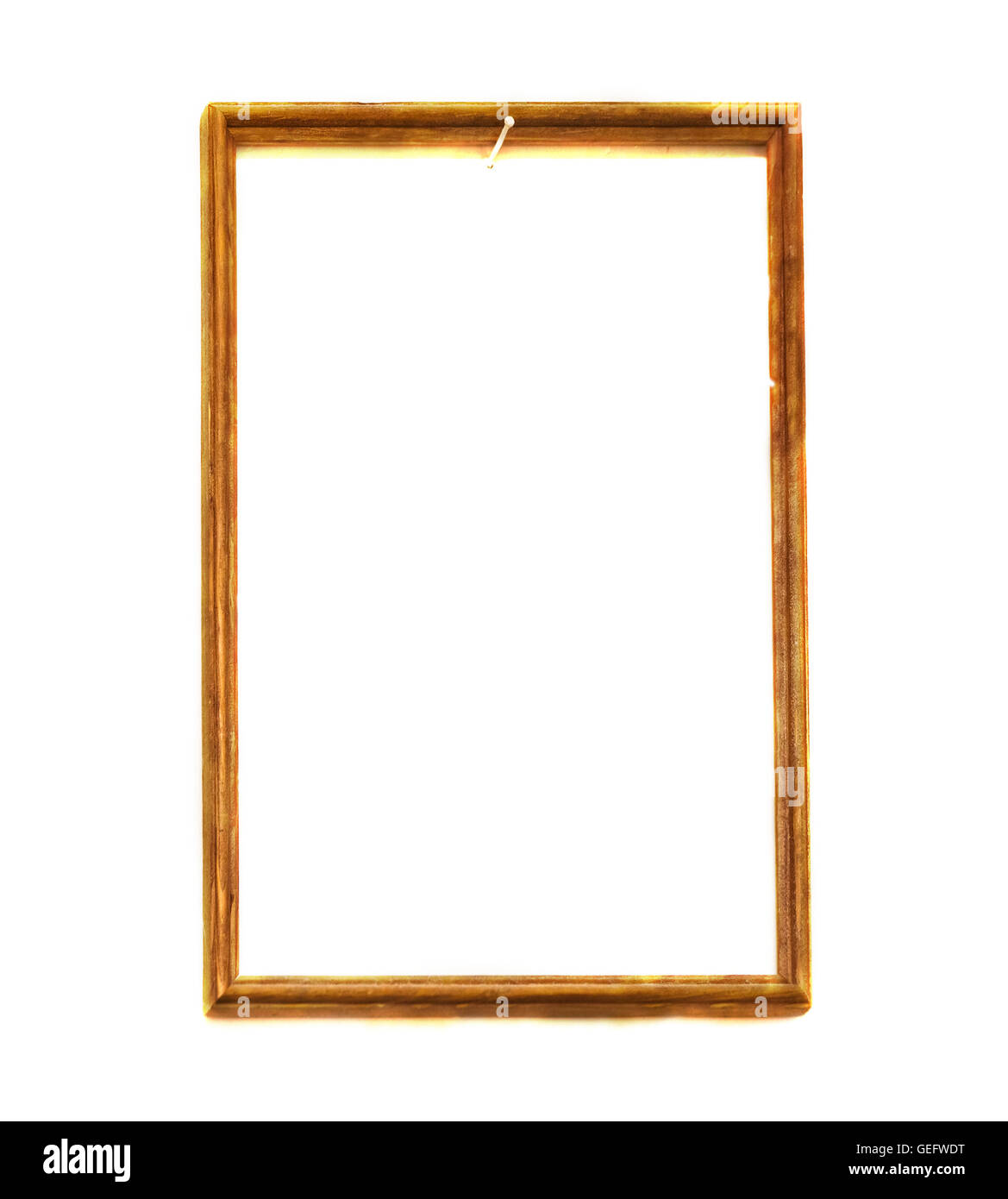 Big empty wooden frame on white background Stock Photo - Alamy