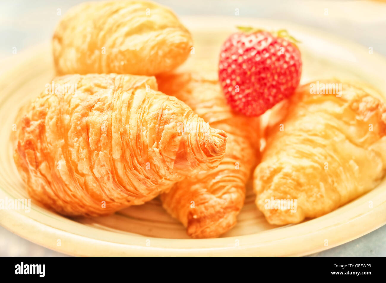 Croissants on plate hi-res stock photography and images - Alamy