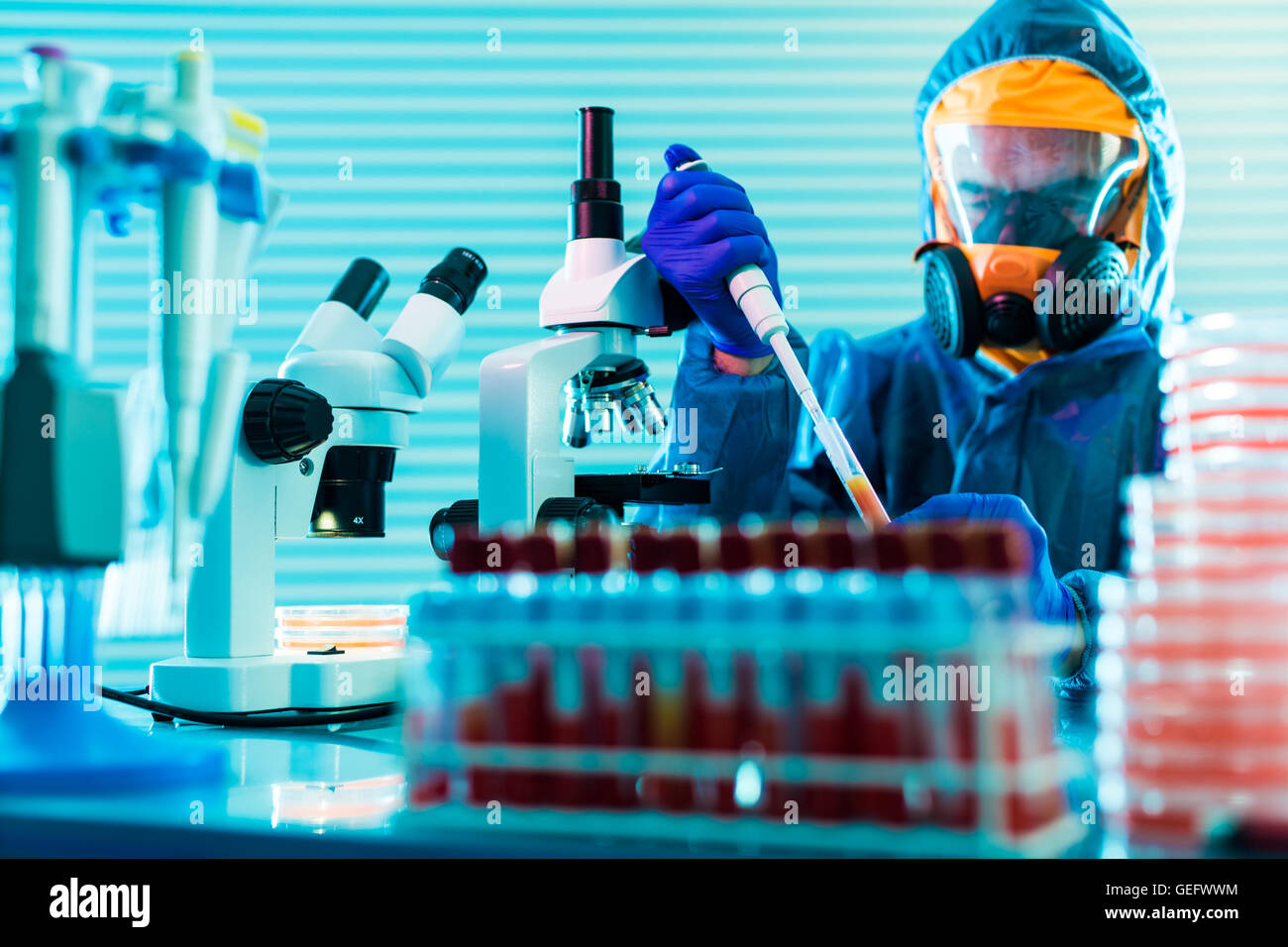 Research dangerous viruses in the laboratory Stock Photo - Alamy