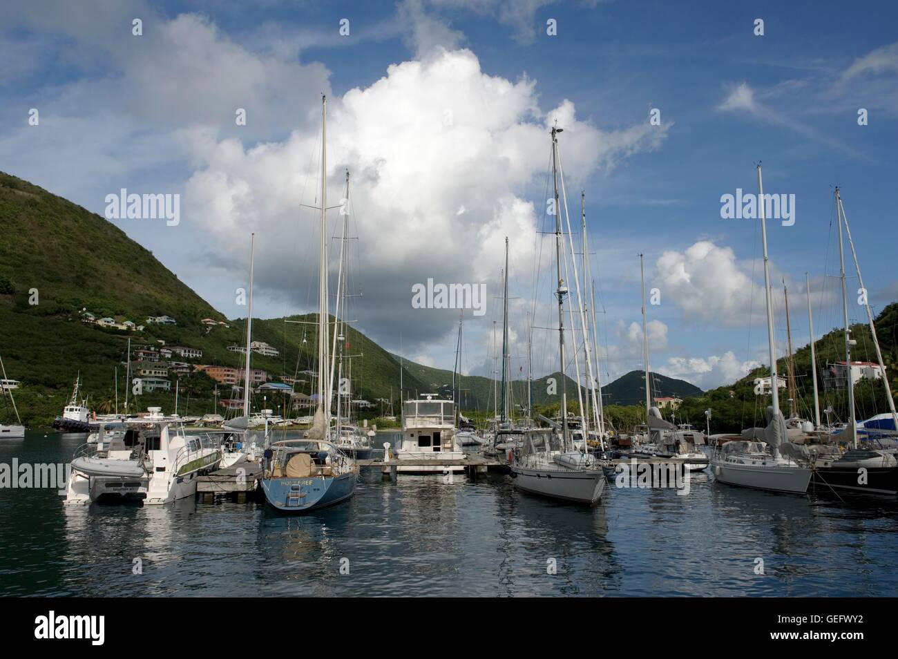 Boats, harbour, Virgin Islands Stock Photo - Alamy