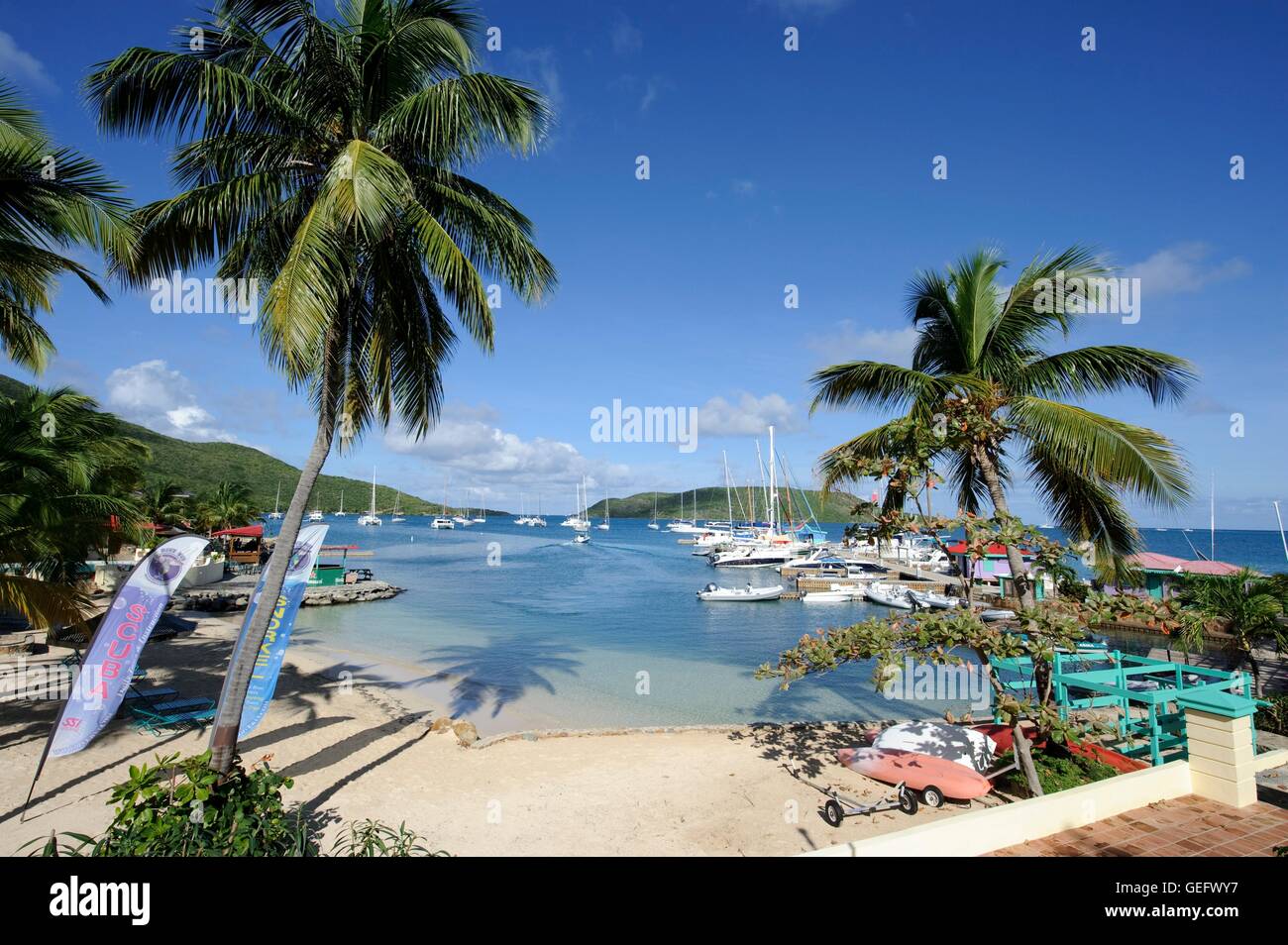 Boats, harbour, isle Virgin Gorda, Virgin Islands Stock Photo - Alamy