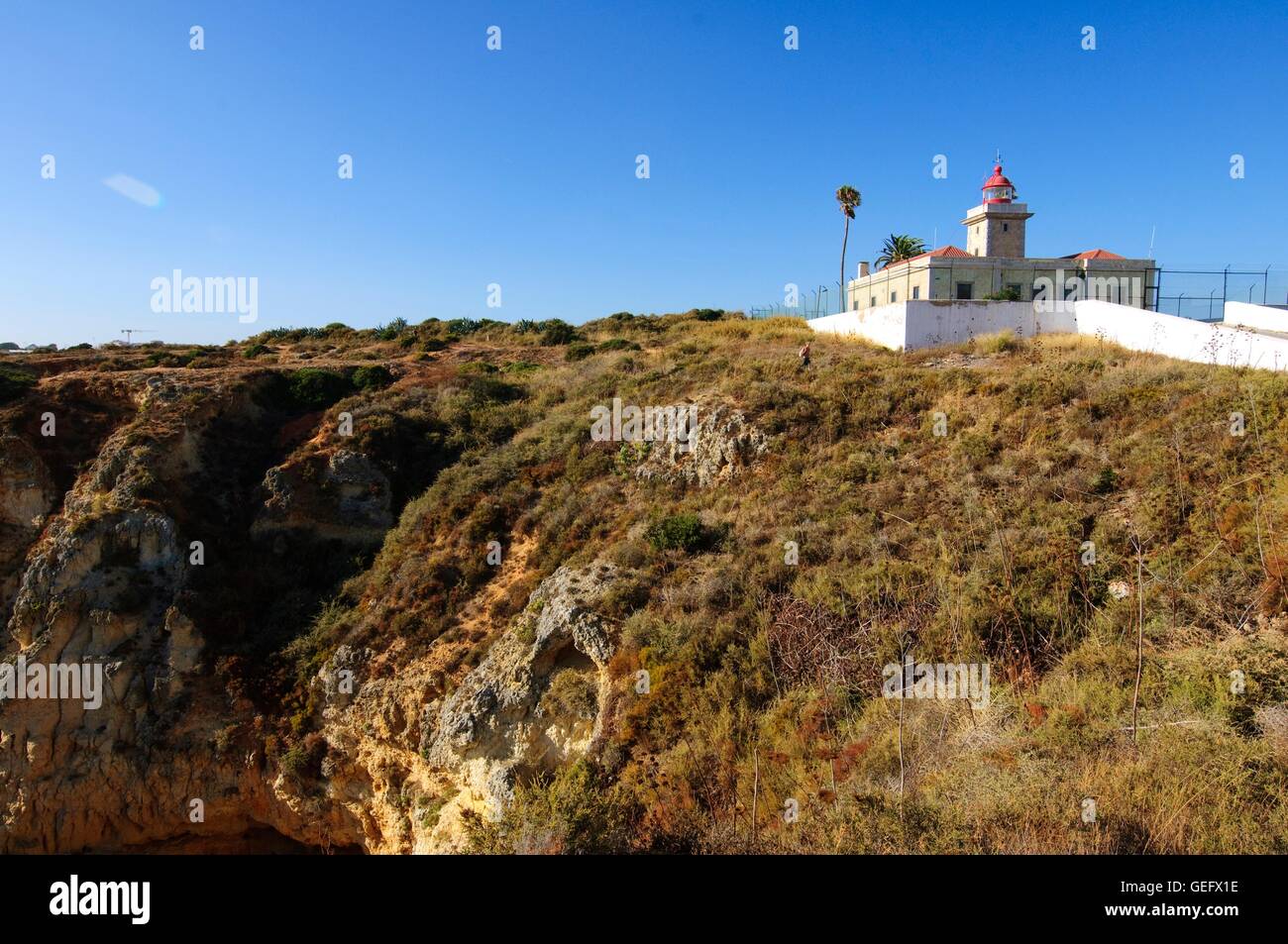 Rock, Lagos, lighthouse, Algarve Stock Photo - Alamy