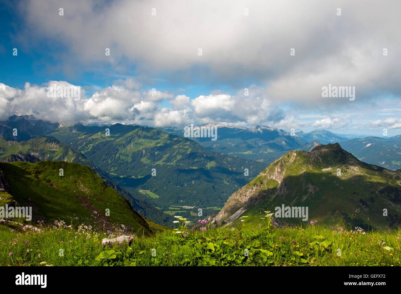 Stillachtal and Kleinwalsertal, Allgaeu Alps, Allgaeu, Bavaria Stock ...