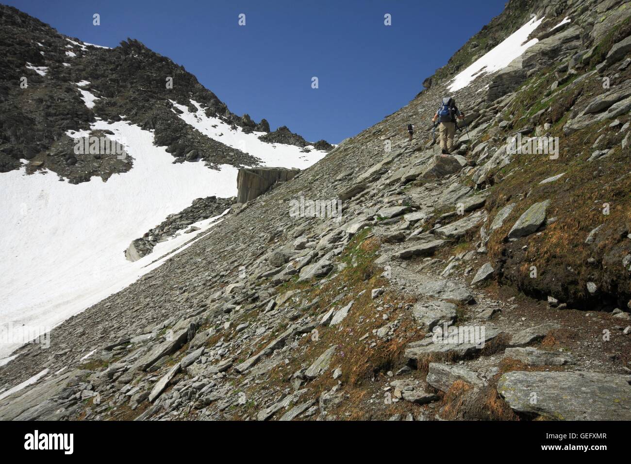 Steep path to Lapenscharte, Zillertal Alps Stock Photo - Alamy