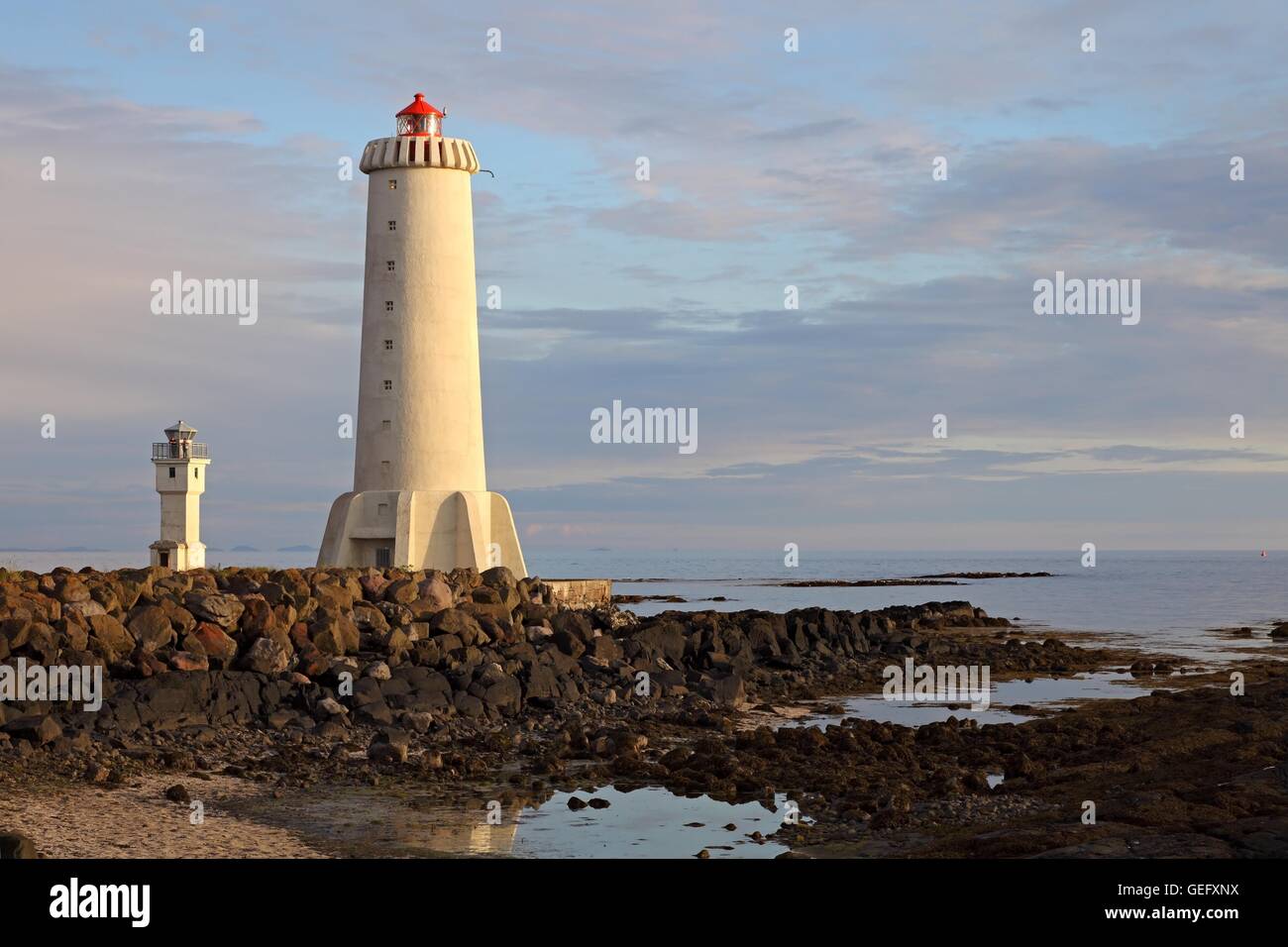 Akranes lighthouses, West Iceland Stock Photo - Alamy