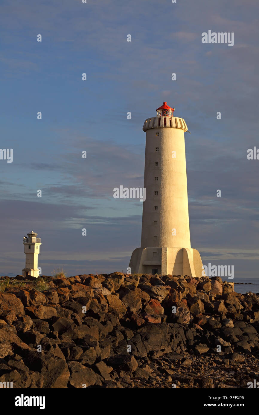 Akranes lighthouses, West Iceland Stock Photo - Alamy
