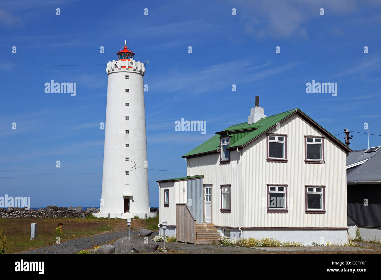 Grotta lighthouse, Reykjavik Stock Photo - Alamy