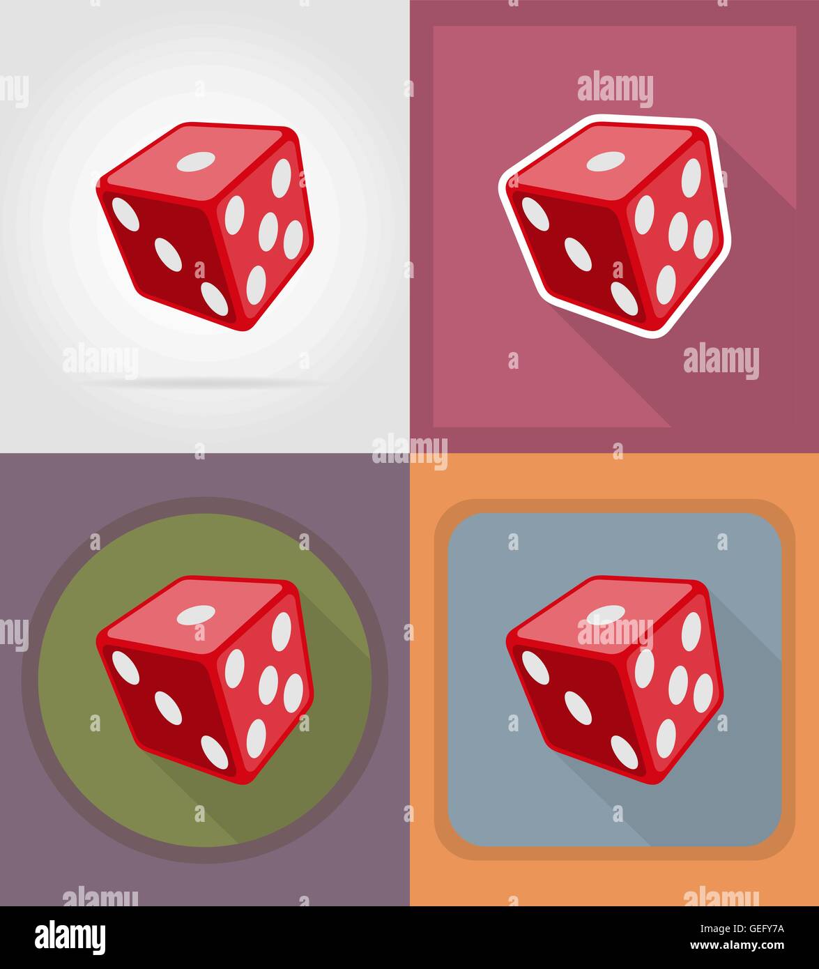 casino objects and equipment flat icons illustration isolated on ...