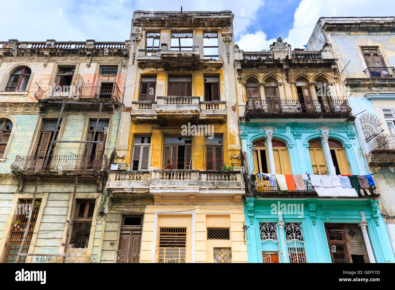 Havana city cuba la habana city cuban city dilapidated buildings hi-res ...