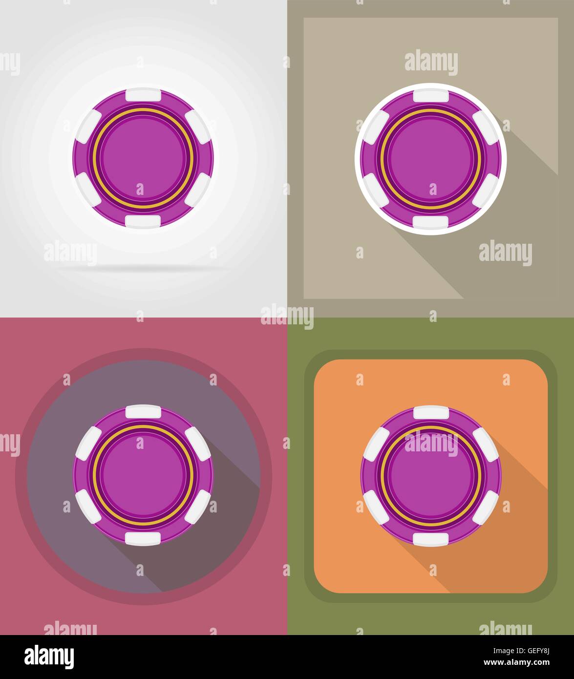 casino objects and equipment flat icons illustration isolated on ...