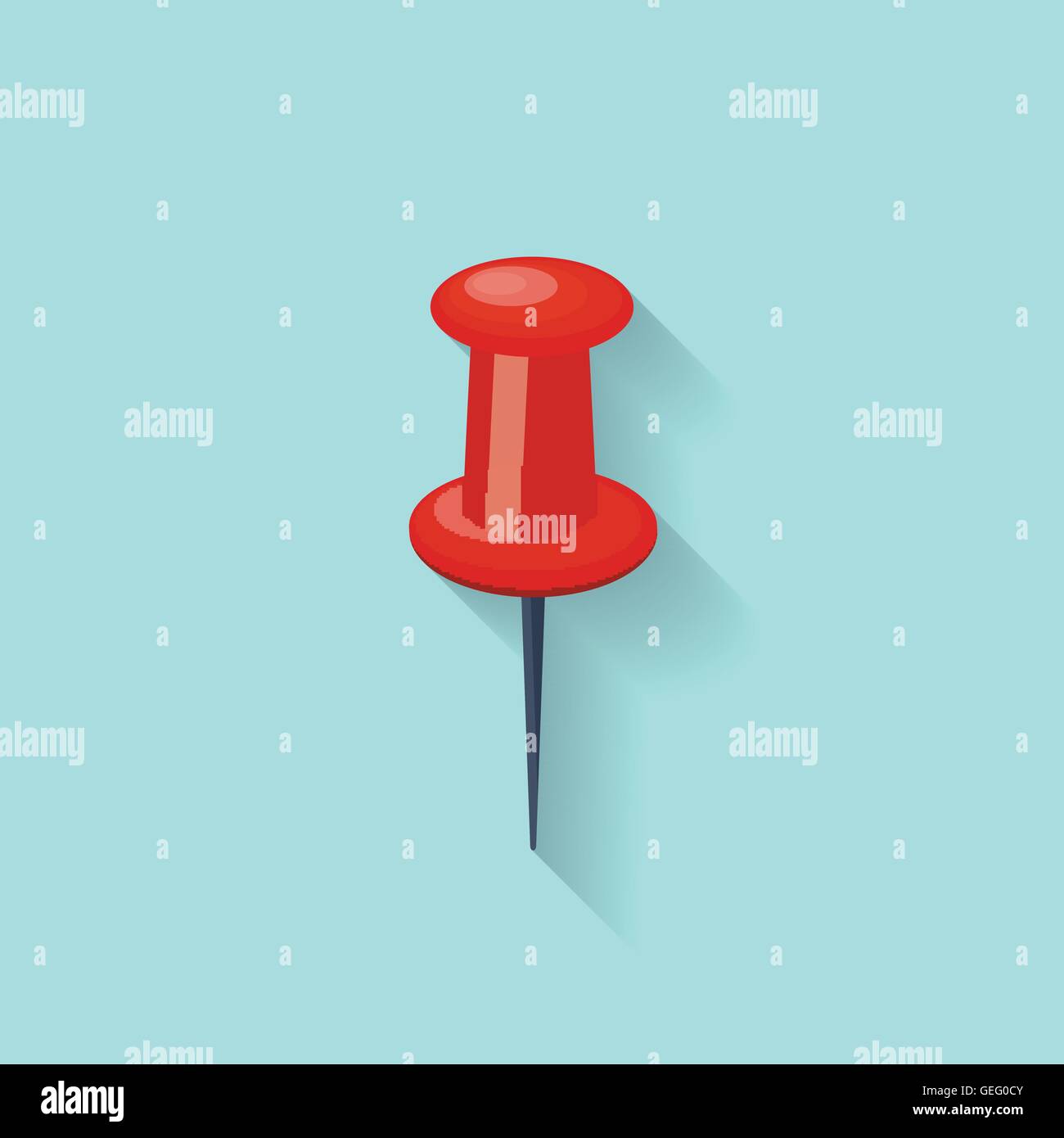 Push pin in a flat style. Attachment.Paperwork.Vector illustration ...
