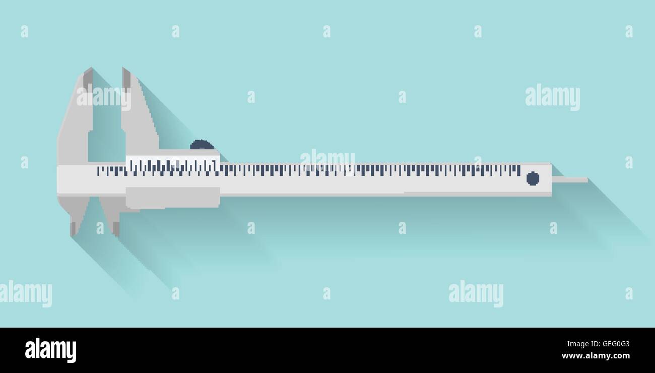 Caliper in a flat style. Mesurement. Building and construction. Vector ...