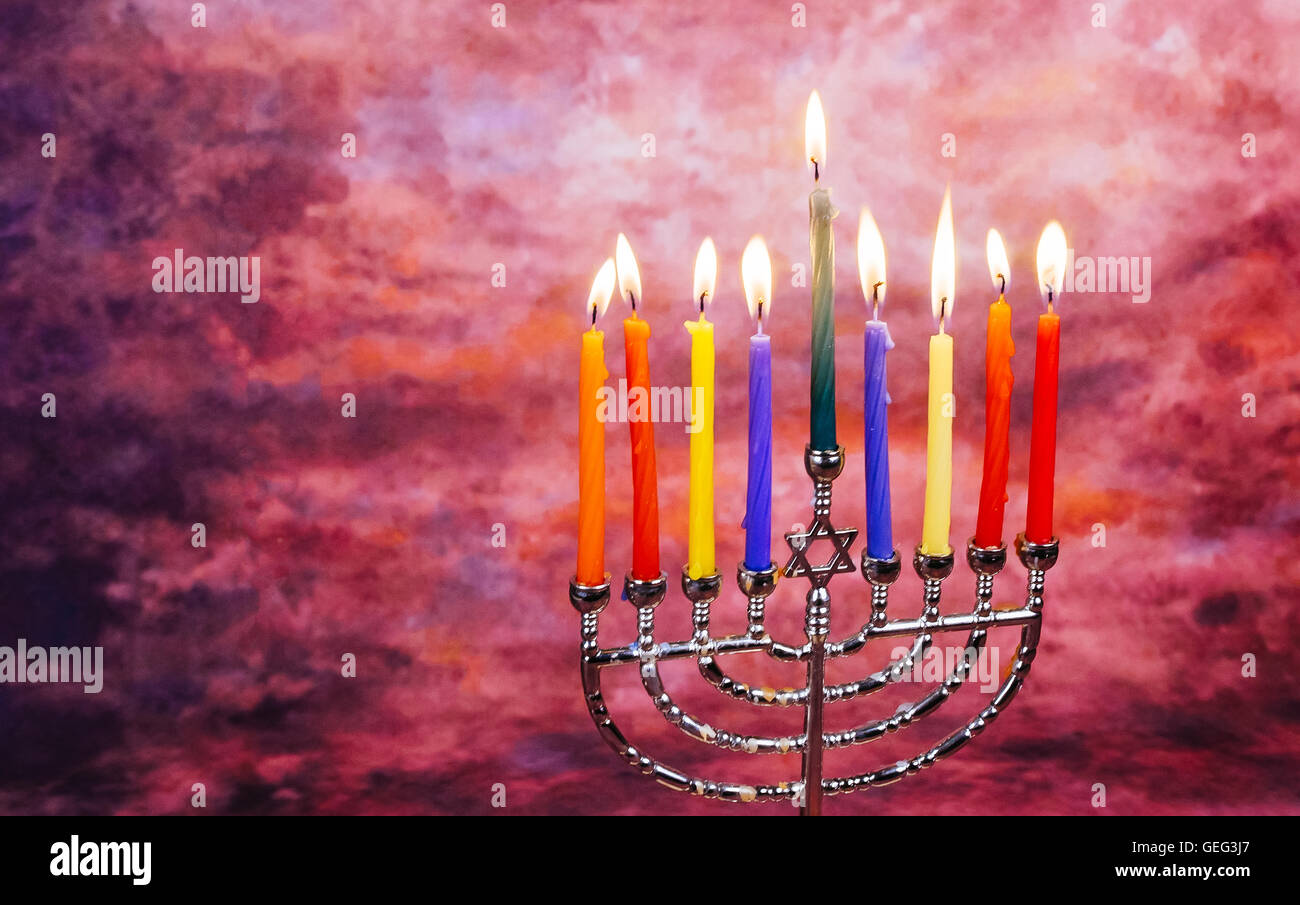Hanukkah with menorah traditional Stock Photo - Alamy