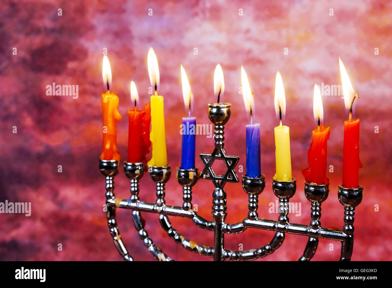 Hanukkah with menorah traditional Stock Photo - Alamy