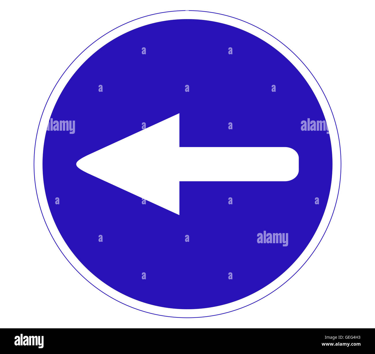 Mandatory direction traffic sign Stock Photo - Alamy
