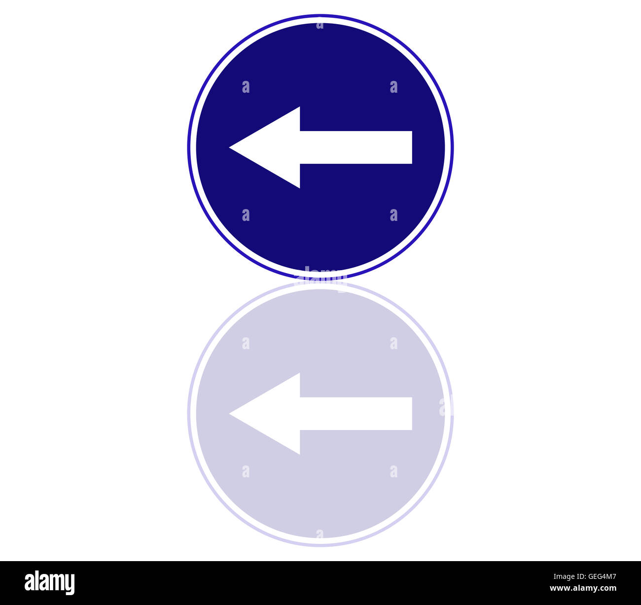 Mandatory direction traffic sign Stock Photo - Alamy