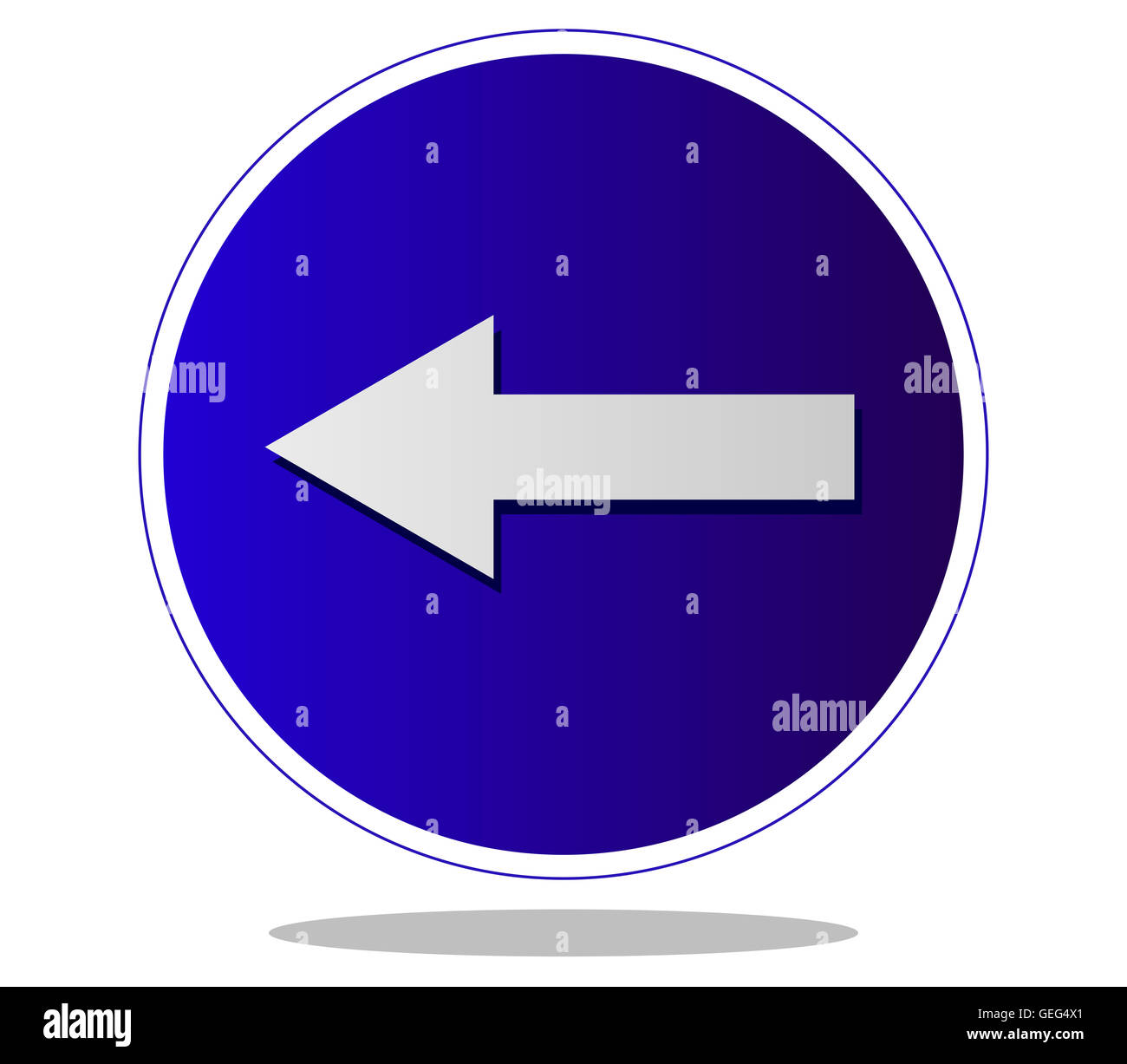 Mandatory direction traffic sign Stock Photo - Alamy