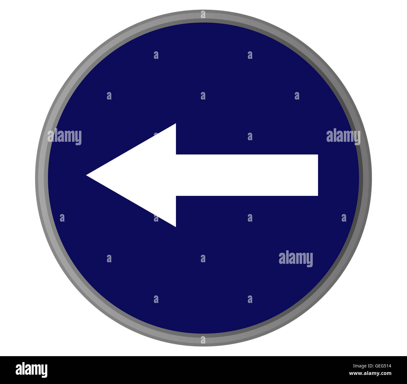 Mandatory direction traffic sign Stock Photo - Alamy