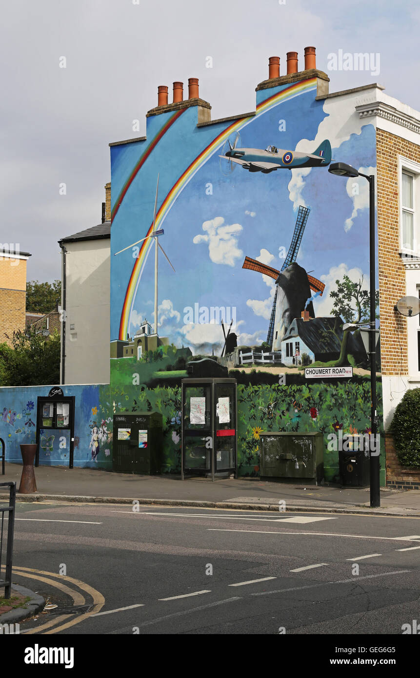 Mural in Peckham by Walter Kershaw. A modern take on Jacob Ruisdael's ...