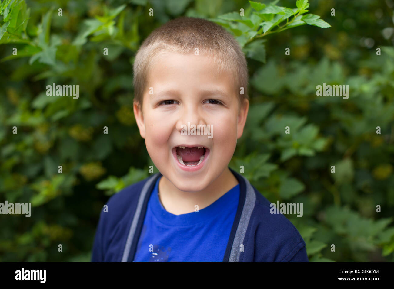Portrait of a boy in nature Stock Photo - Alamy