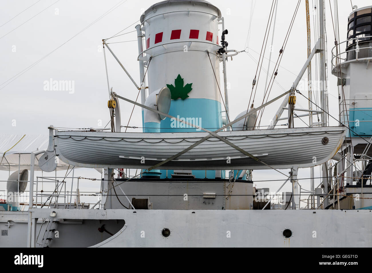 Details on an old Canadian warship docked in Halifax, Nova Scotia Stock ...