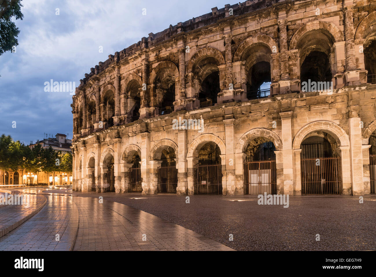 The Roman amphitheatre. Nimes, Gard Department, Languedoc-Roussilon ...