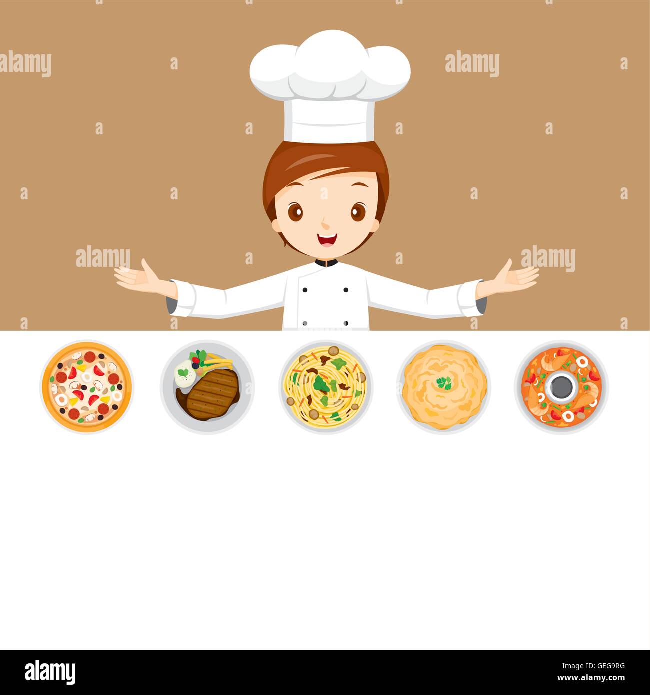 Vector illustration cartoon chef shrimp hi-res stock photography and ...