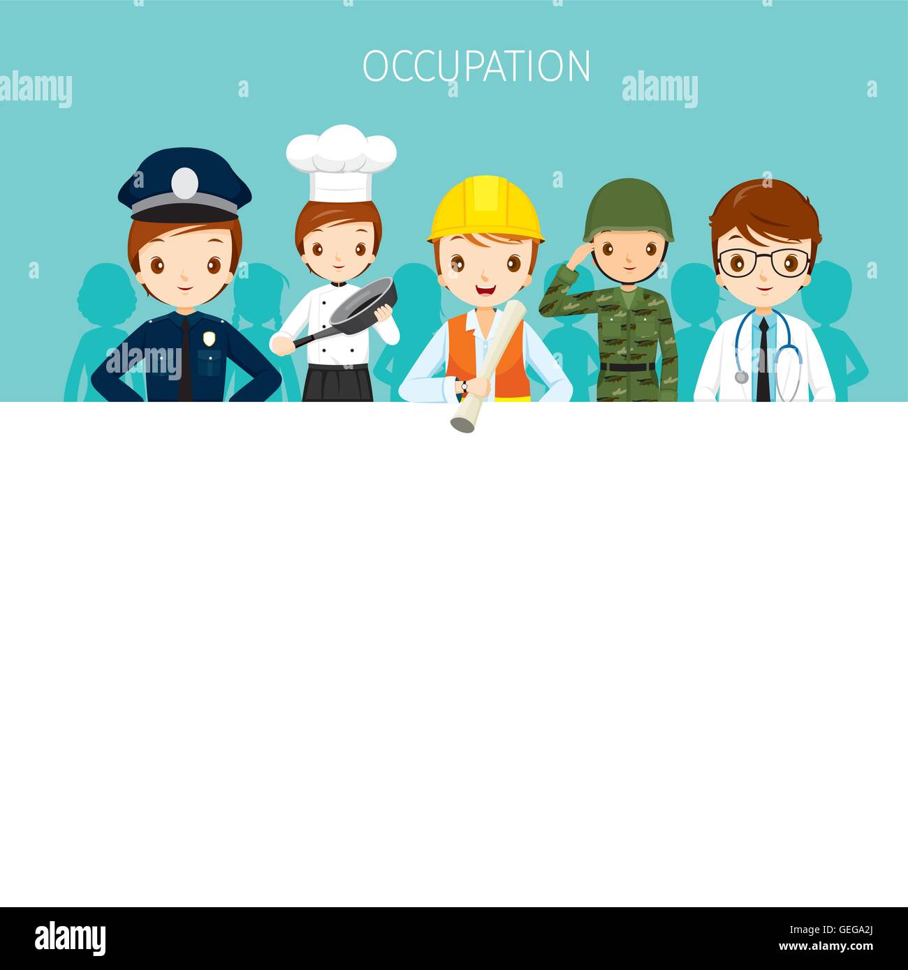 Man, People With Different Occupations Set On Banner, Profession Stock ...