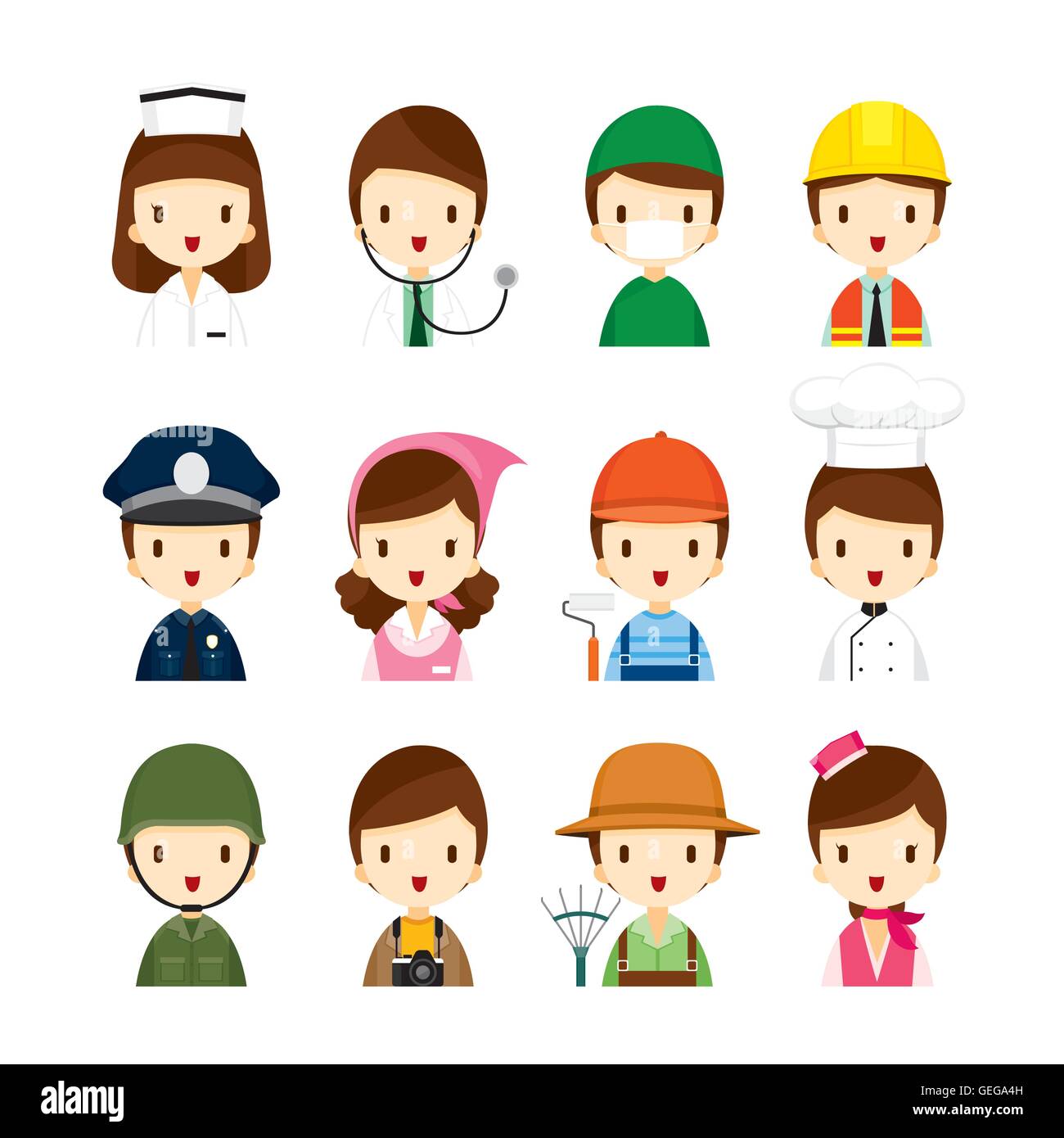 People Occupations Icons Set, Profession, Avatar, Worker, Job, Duty ... People Occupations Icons Set, Profession, Avatar, Worker, Job, Duty ...