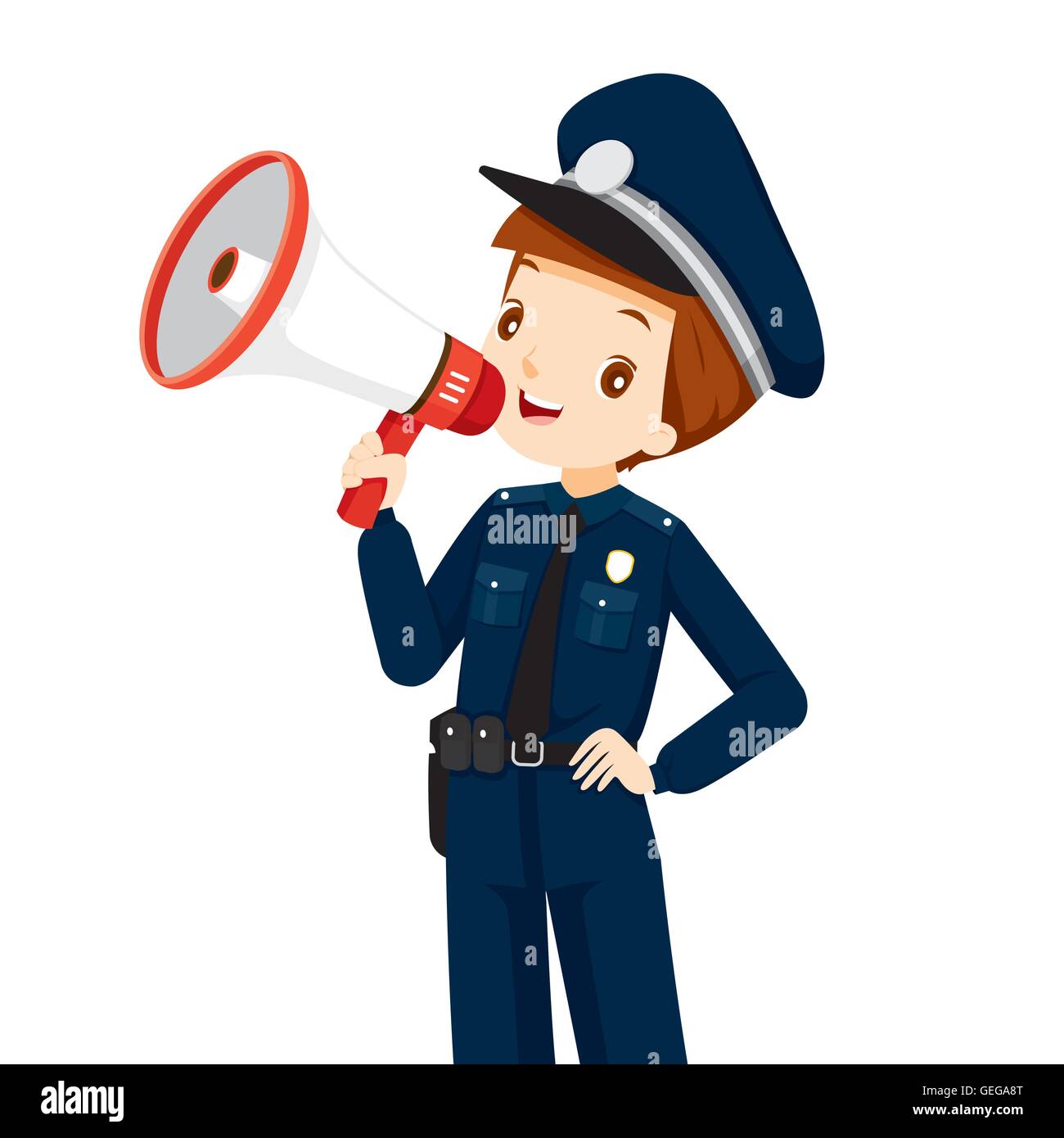 Policeman With Megaphone Announcement, Events, Ad, Announcer, Voice ...