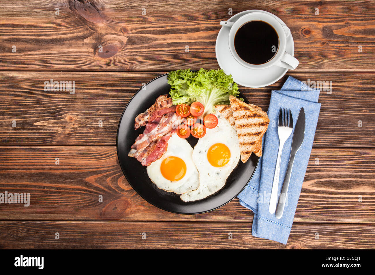 Traditional breakfast on a plate Stock Photo - Alamy