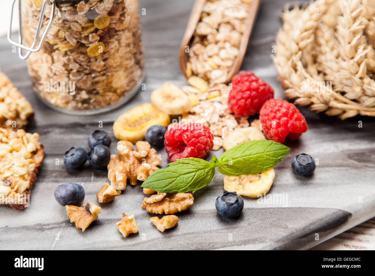 Muesli with berries Stock Photo - Alamy