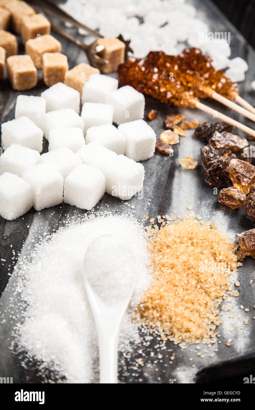 DIfferent types of sugar Stock Photo - Alamy