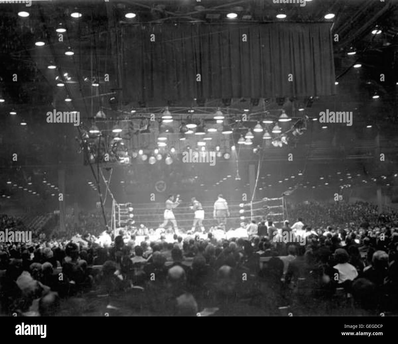 Championship fight of Clay and Liston - Miami Beach Stock Photo - Alamy