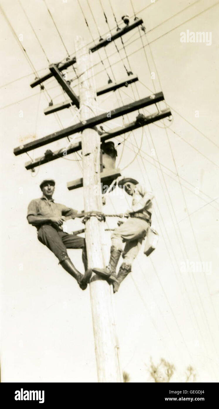 Southern bell telephone telegraph company employees working on hi-res ...