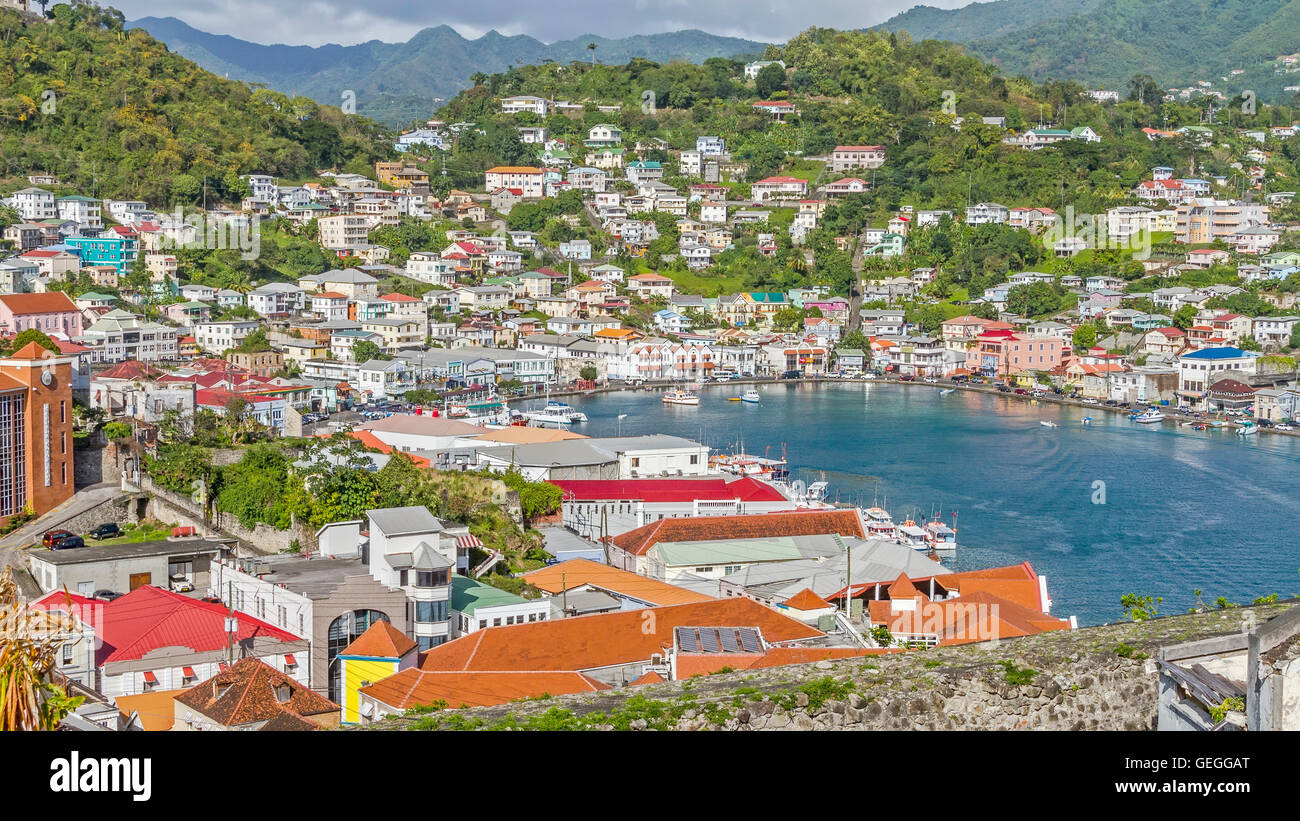 View Of St. George's From Fort George Grenada Stock Photo - Alamy