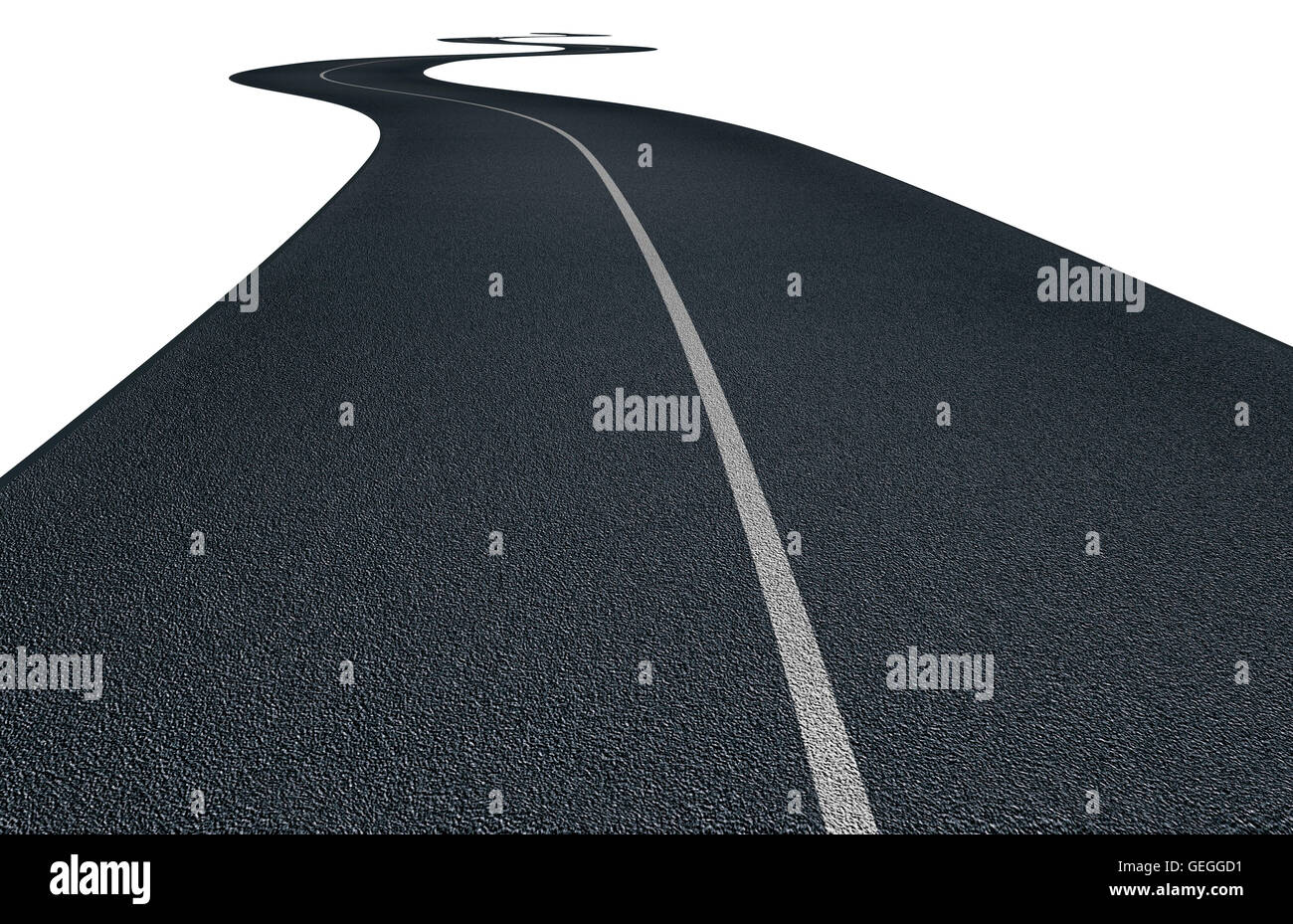 asphalt road with curves isolated on white, 3d illustration Stock Photo ...